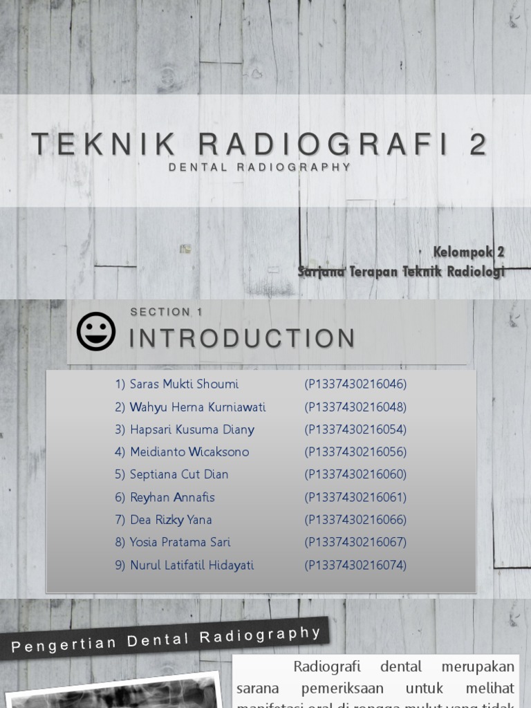 Teknik Radiografi 2 (Dental Radiografy) | PDF