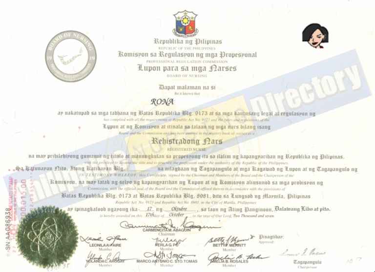 PRC Certificate of Registration (Registered Nurse) | PDF