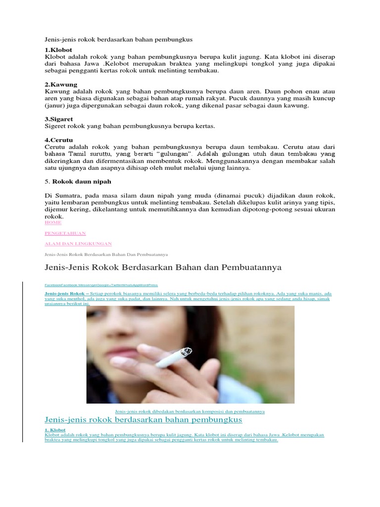 Jenis-Jenis Rokok | PDF