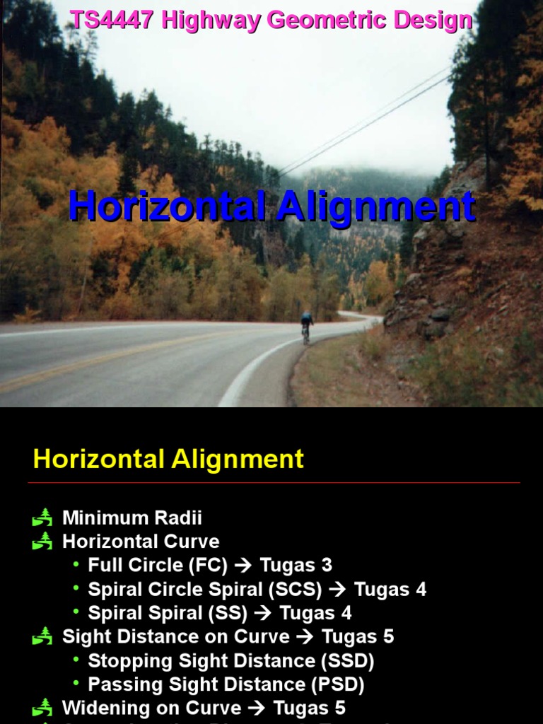 Horizontal Alignment (250809) | PDF | Geometry | Road Transport