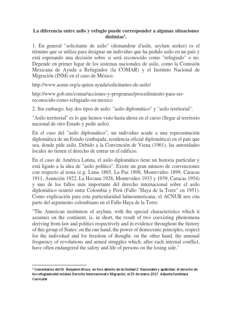 La Diferencia Entre Asilo y Refugio | PDF | Solicitante de asilo | Justicia La Diferencia Entre Asilo y Refugio | PDF | Solicitante de asilo | Justicia