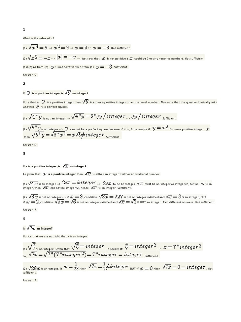 If Is A Positive Integer Is An Integer? | PDF | Integer | Algebra
