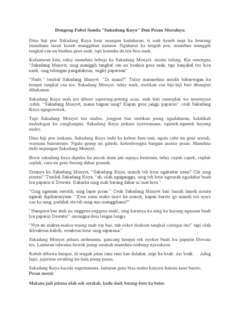Dongeng Fabel Sunda | PDF | Agama & Spiritualitas