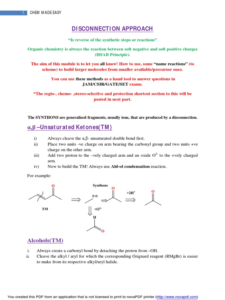 Disconnection Approach | PDF | Ketone | Ester