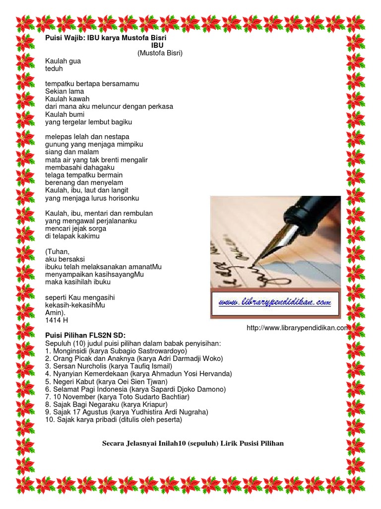 Inilah Teks Lomba Baca Puisi Fls2n SD 2017 | PDF