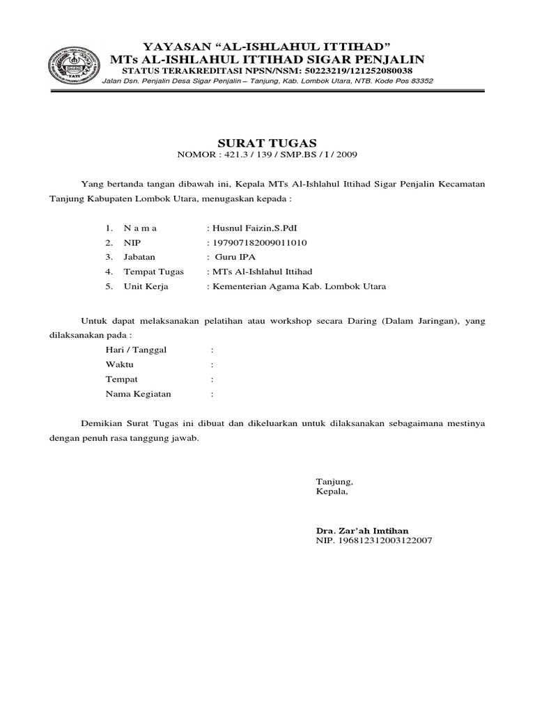 Contoh SK MGMP | PDF