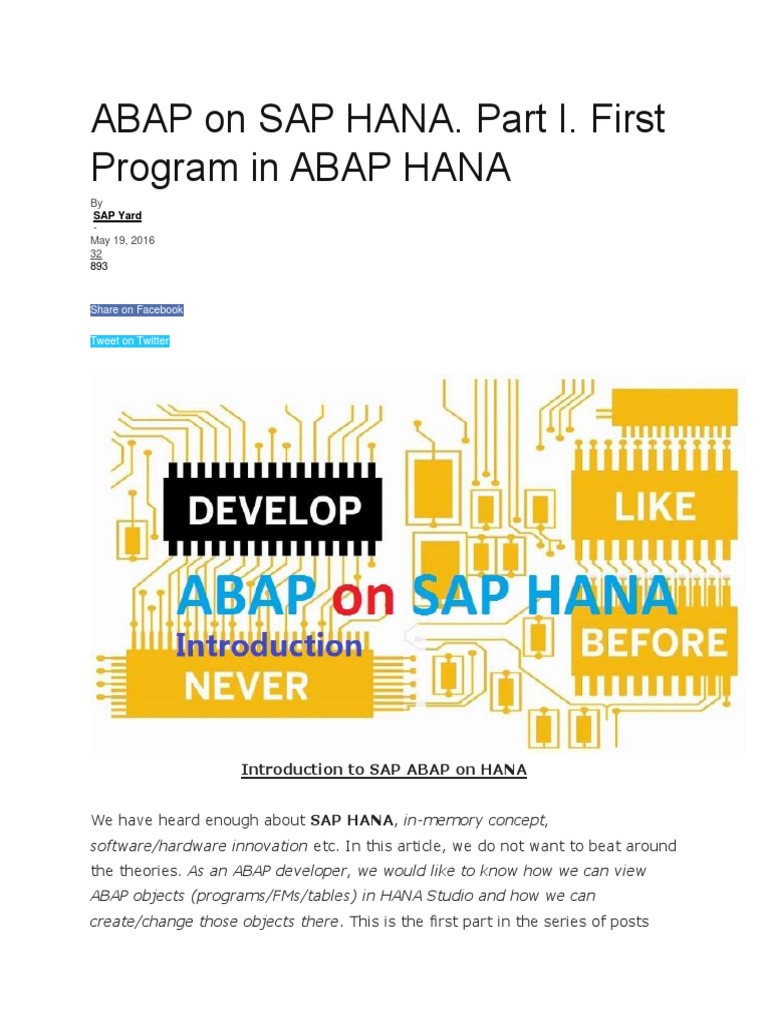 ABAP On SAP HANA | PDF | Eclipse (Software) | Databases