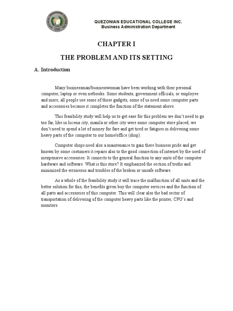 The Problem and Its Setting: A. Introduction | PDF | Compact Disc ...