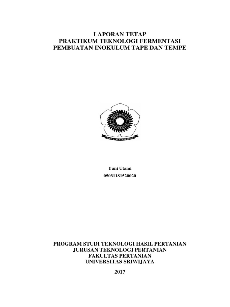 Laporan Pembuatan Inokulum Tape Dan Tempe | PDF | Sains & Matematika