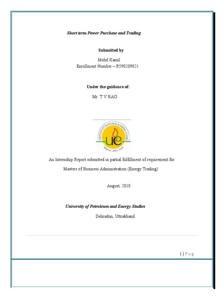 Short Term Power Purchase and Trading | PDF | Nuclear Power ...