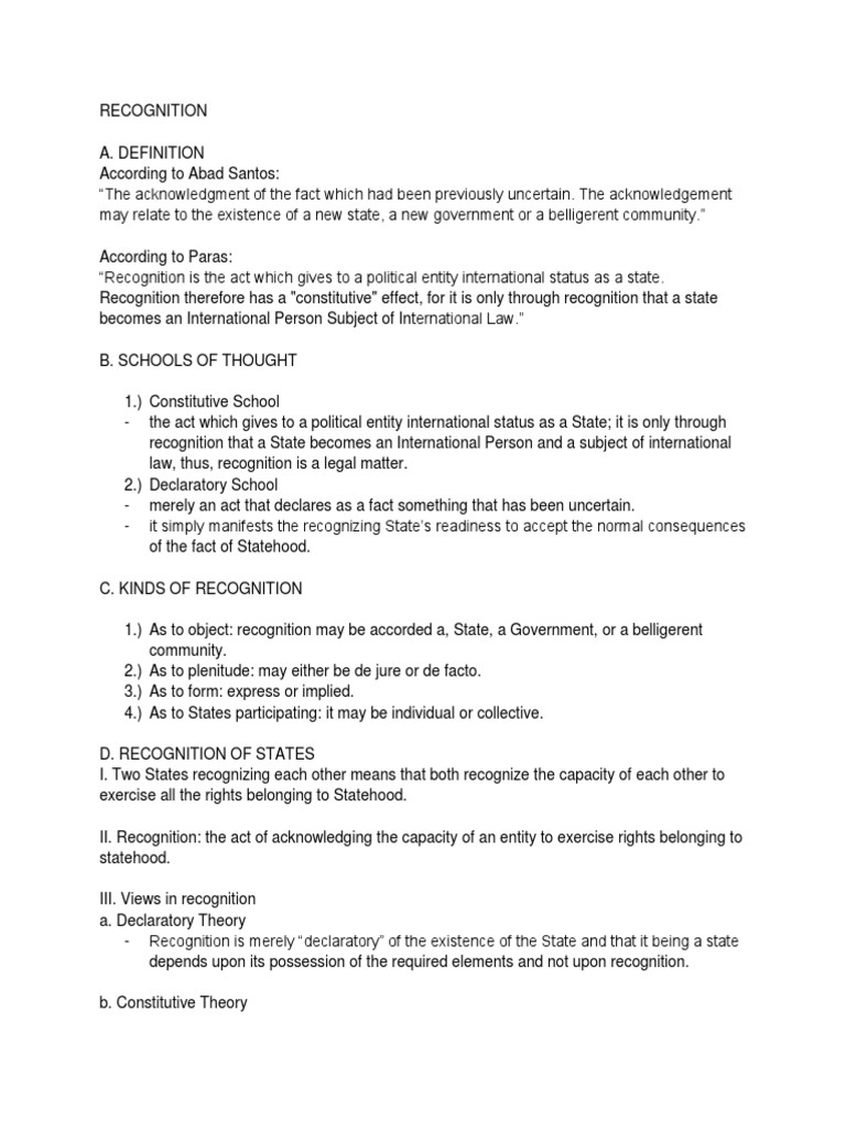 Recognition | PDF | Sovereign State | Government Information