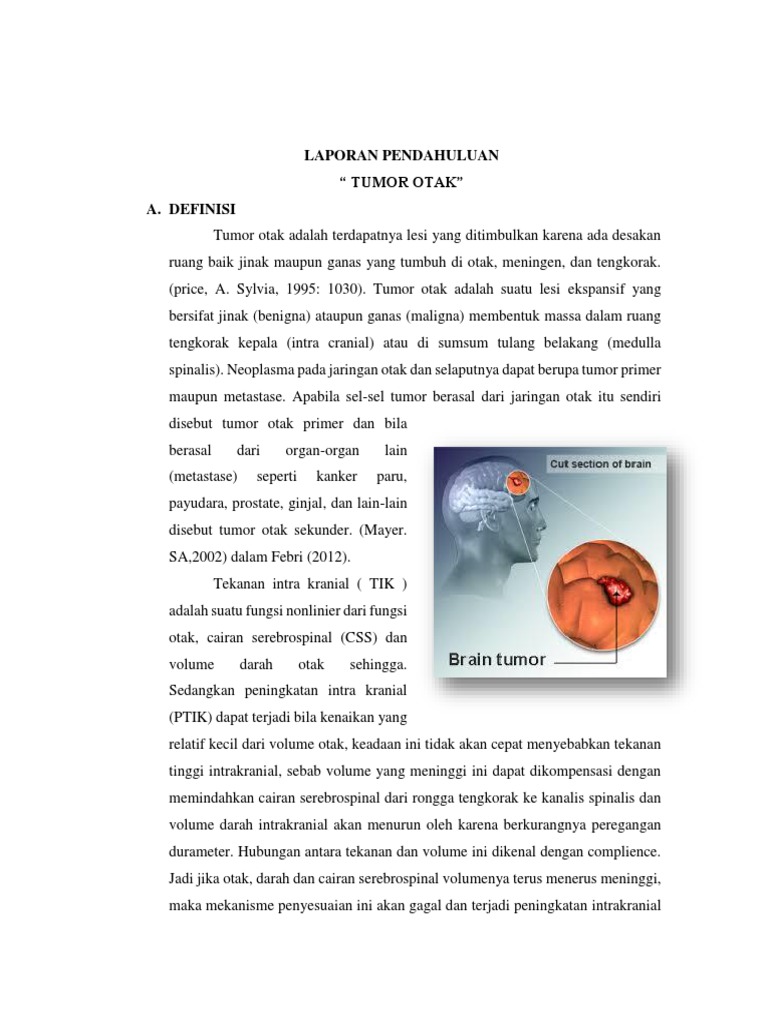 Laporan Pendahuluan Tumor Otak | PDF