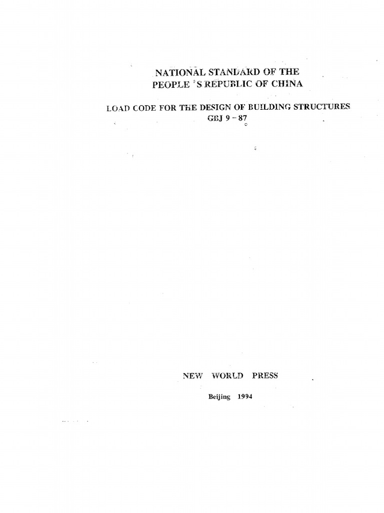 Load Code For The Design of Building Structure PDF | PDF