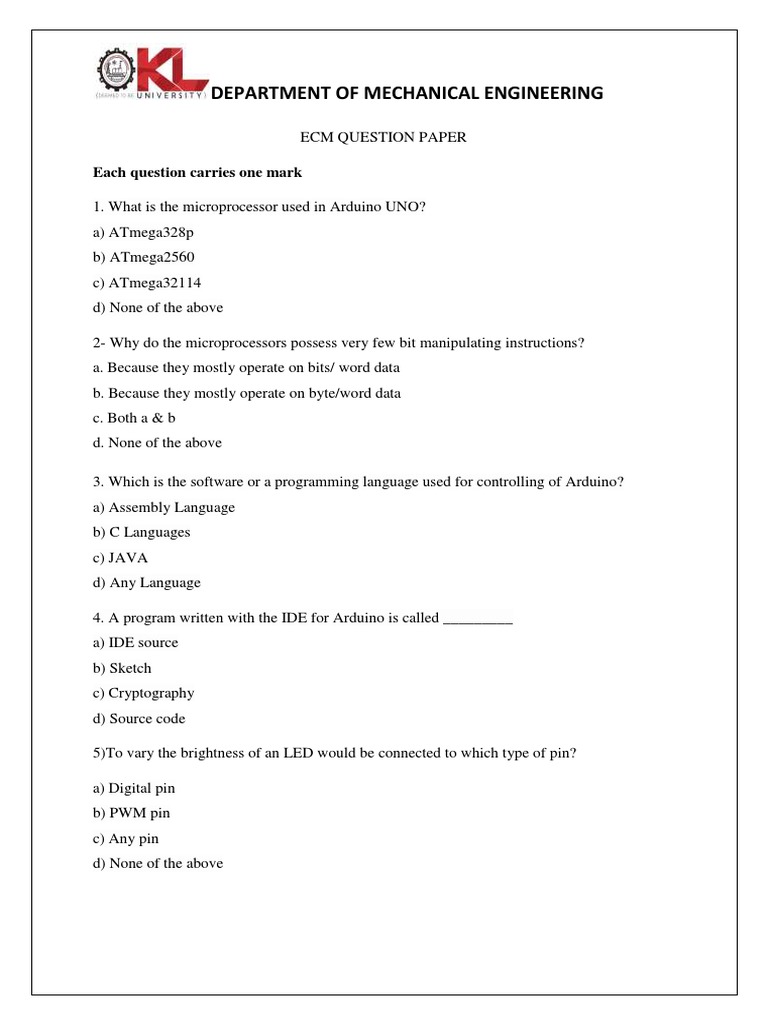 Ecm Paper | PDF | Microcontroller | C (Programming Language)