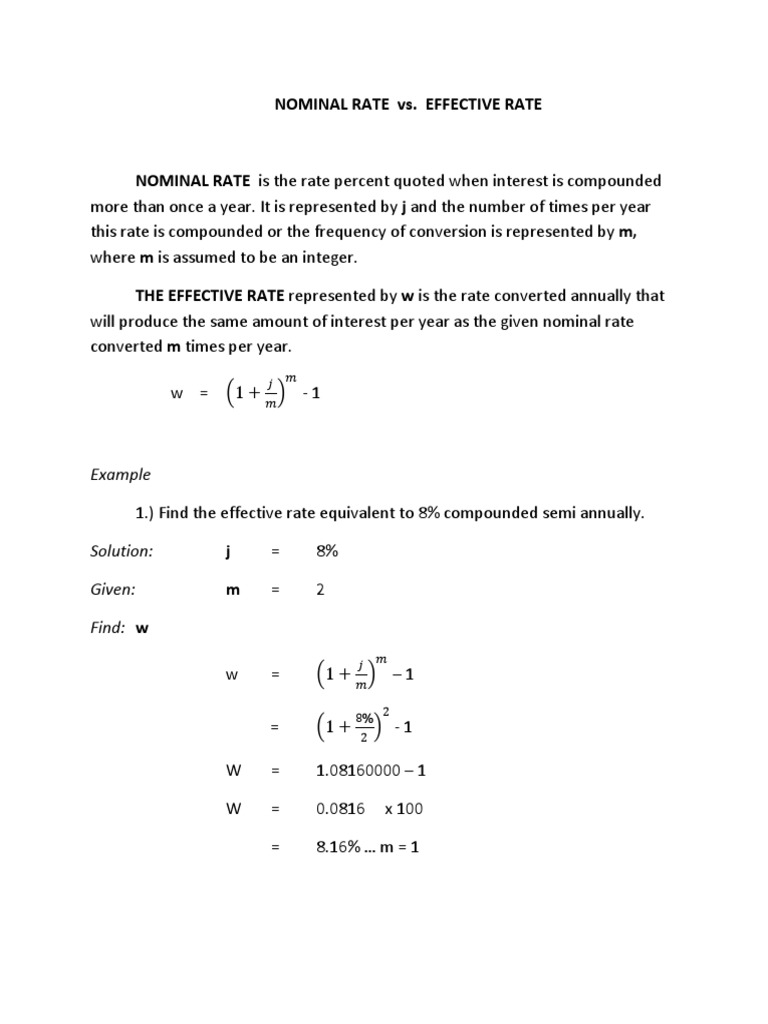 7comp Int - Nominal & Effective Rates | PDF | Interest | Loans