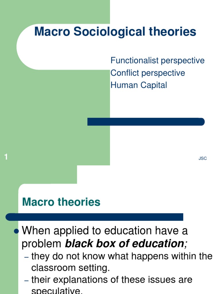 Macro Sociological Theories For EDU 3012 Students | PDF | Political ...