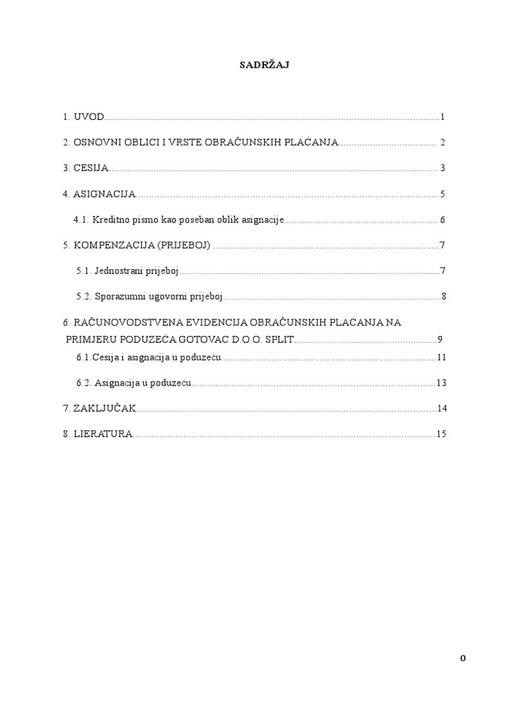 Cesija Asignacija Kompenzacija | PDF