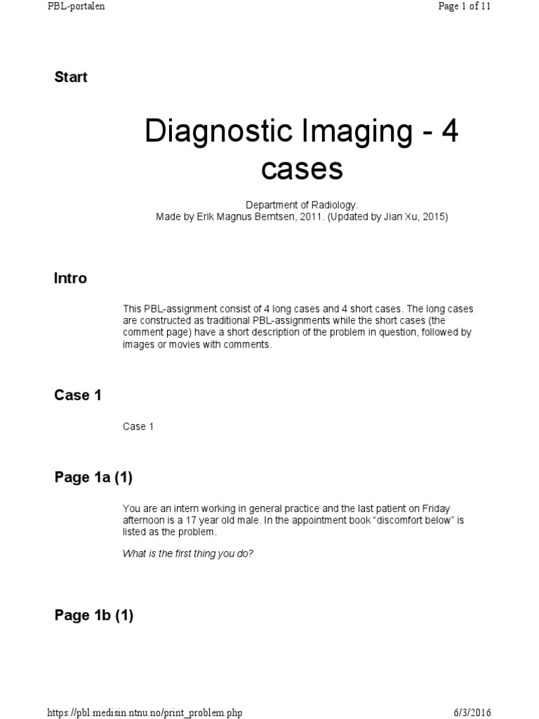 Diagnostic Imaging - 4 Cases: Start | PDF | Medical Imaging | Ct Scan