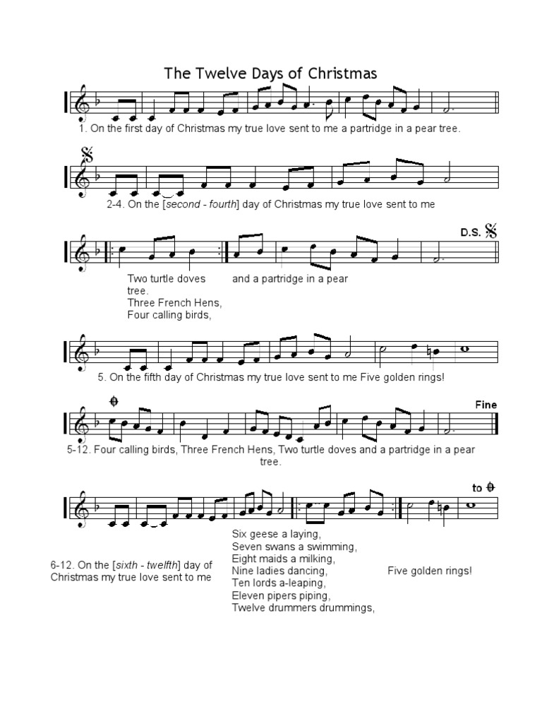 Gifts of the Twelve Days of Christmas | PDF