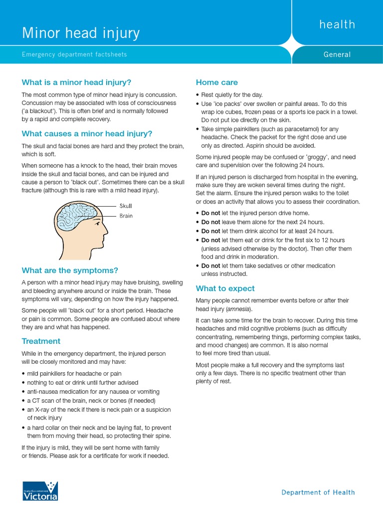 Minor Head Injury | PDF | Headache | Medicine