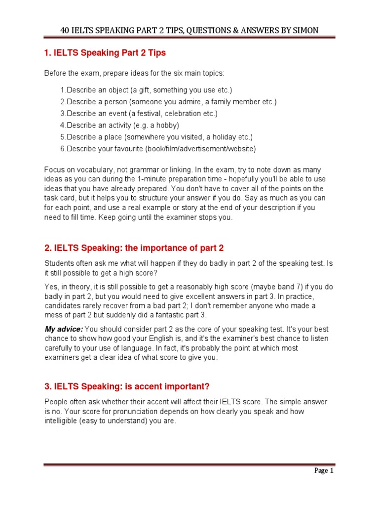 IELTS Speaking Part 2 Tips & Strategies | PDF | Christmas | Question