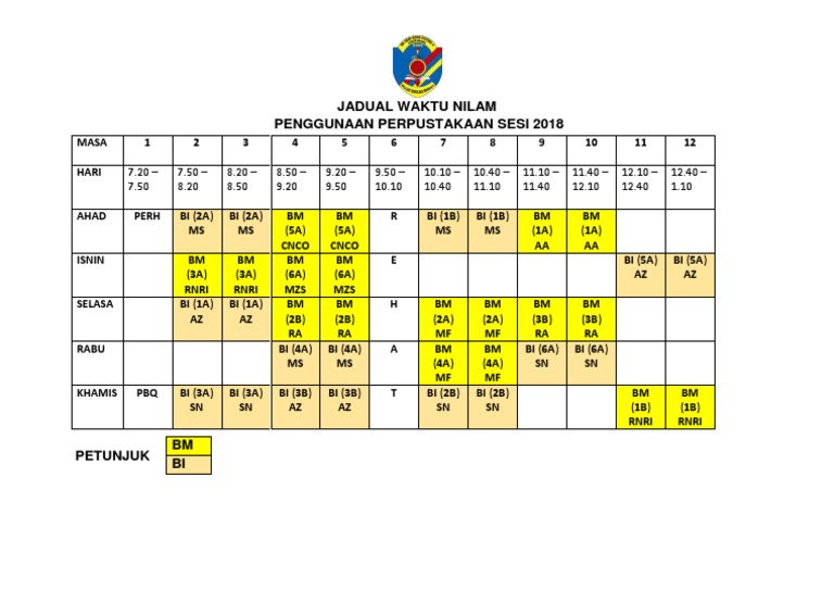 Jadual Waktu Nilam 2018 | PDF