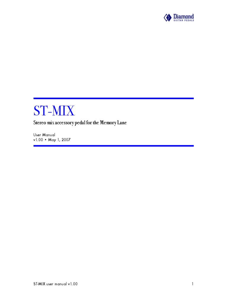 ST MIX Manual v1 - 00 | PDF | Amplifier | Input/Output