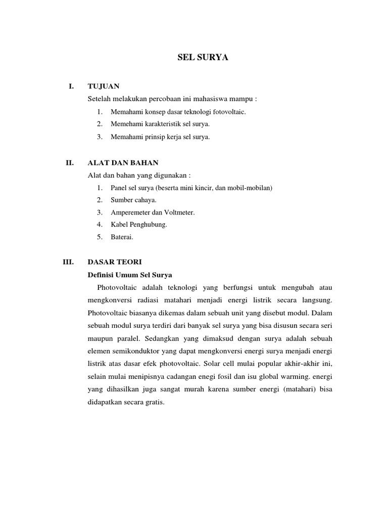 Laporan Solar Panel | PDF