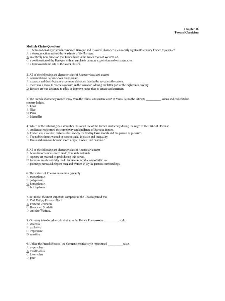 Test # 5 Study Info | PDF | Classical Period (Music) | Classical Music