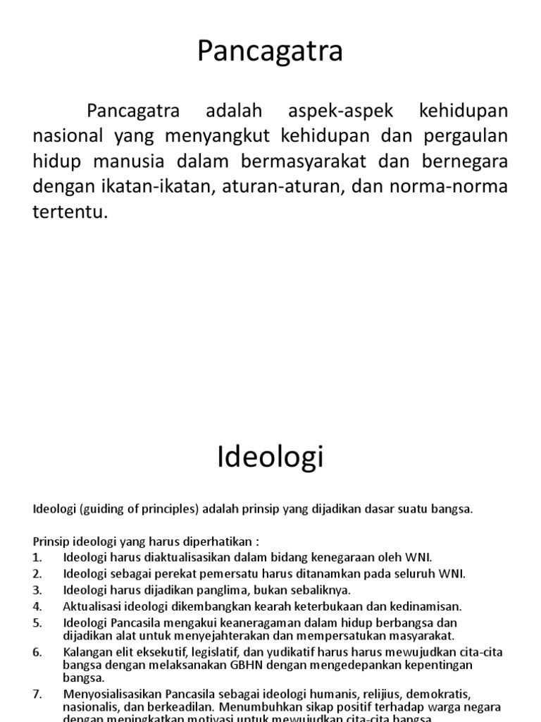Aspek-Aspek Pancagatra PKN | PDF