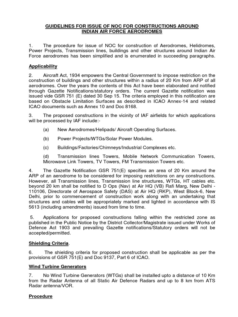 NOC Guidelines for IAF Construction 2024 | PDF | Air Traffic Control ...
