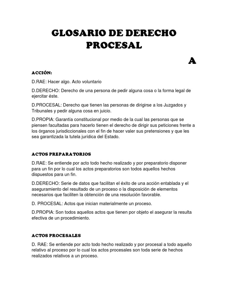 Glosario de Términos Procesales | PDF | Ley procesal | Jurisdicción