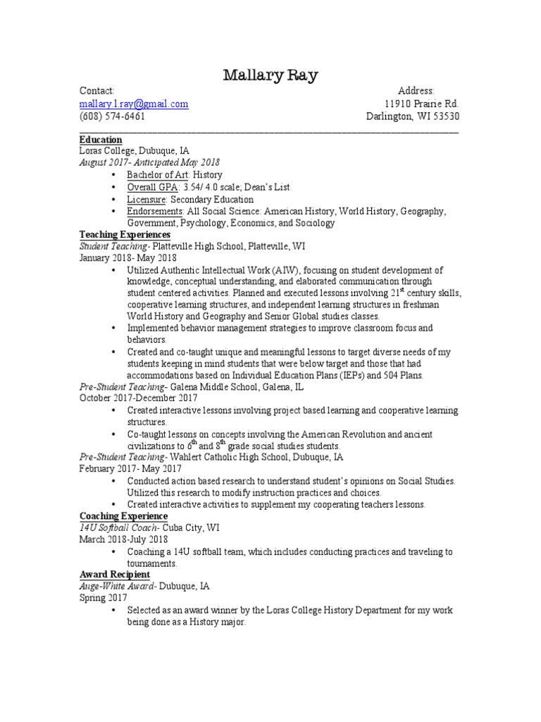 Official Resume | PDF | Individualized Education Program | Teachers