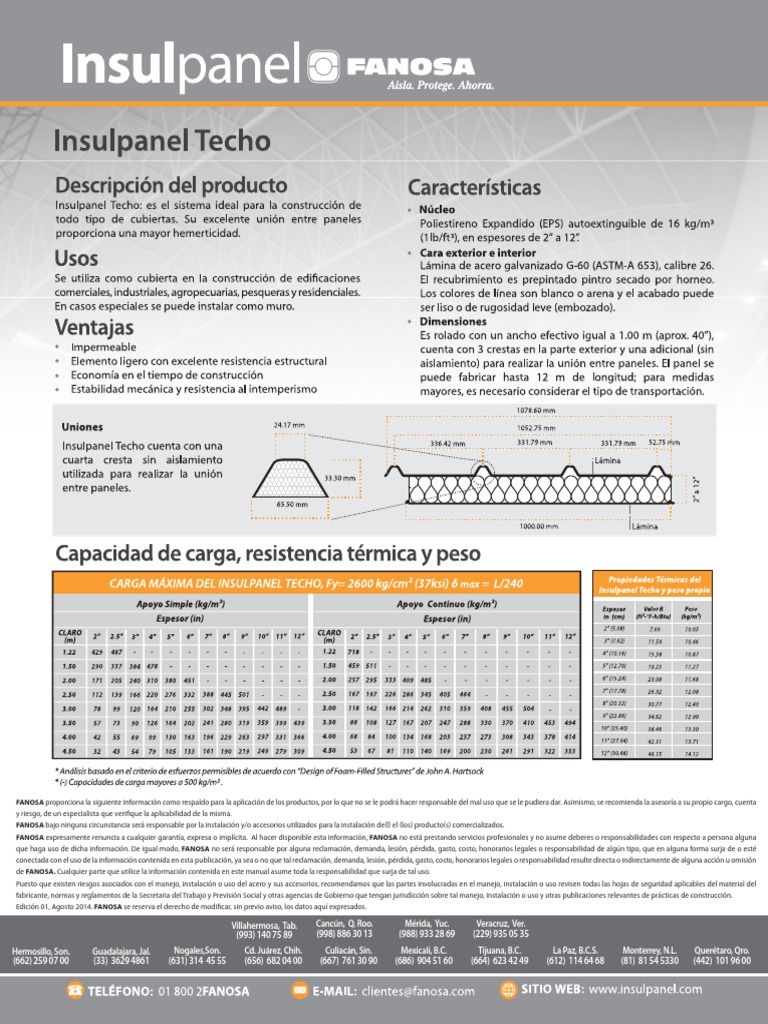 FT Insulpanel Techo | PDF