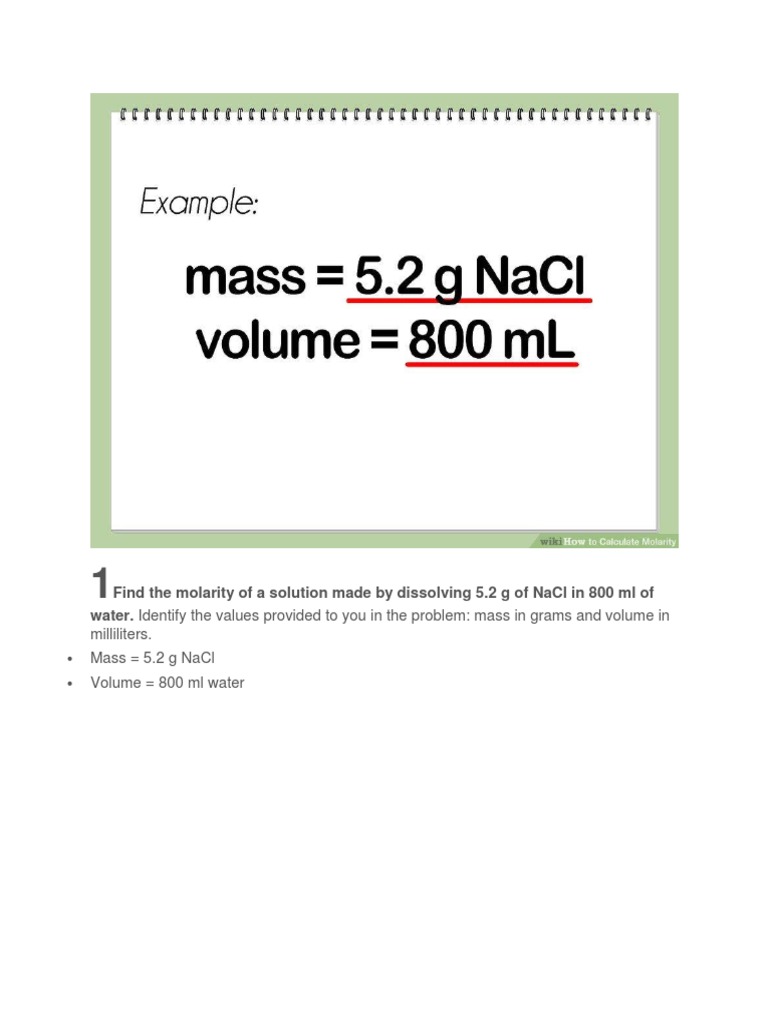 Molarity | PDF | Molar Concentration | Mole (Unit)