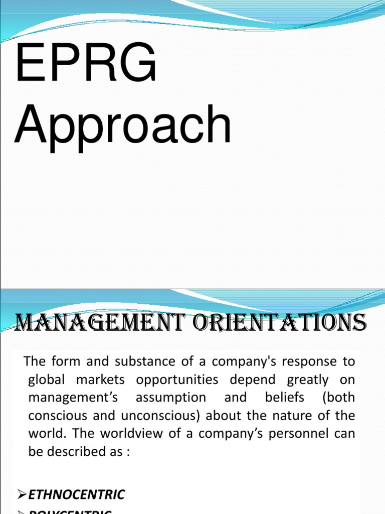 EPRG Approach | PDF | Marketing Strategy | Marketing