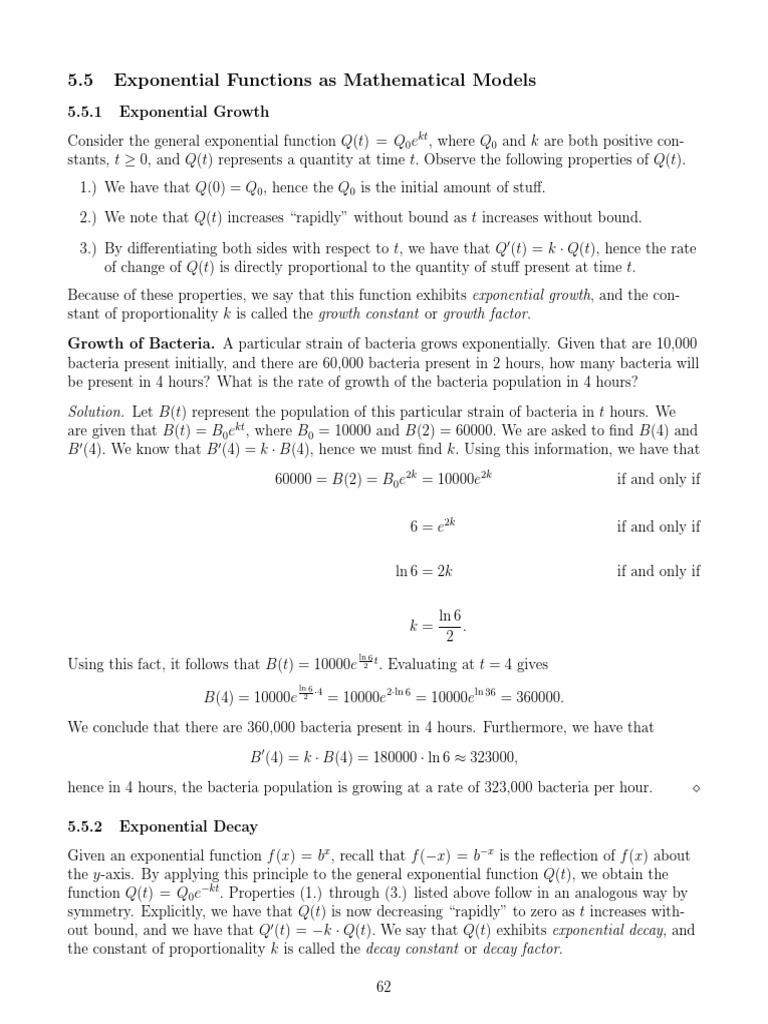 Exponential & Logistic Models | PDF | Radioactive Decay | Teaching ...
