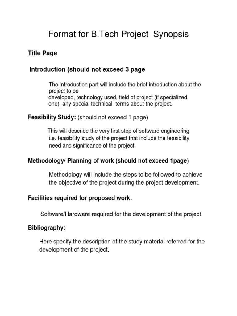 Synopsis Format | PDF