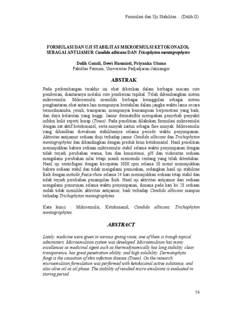 Jurnal Uji Difusi Ketoconazole | PDF