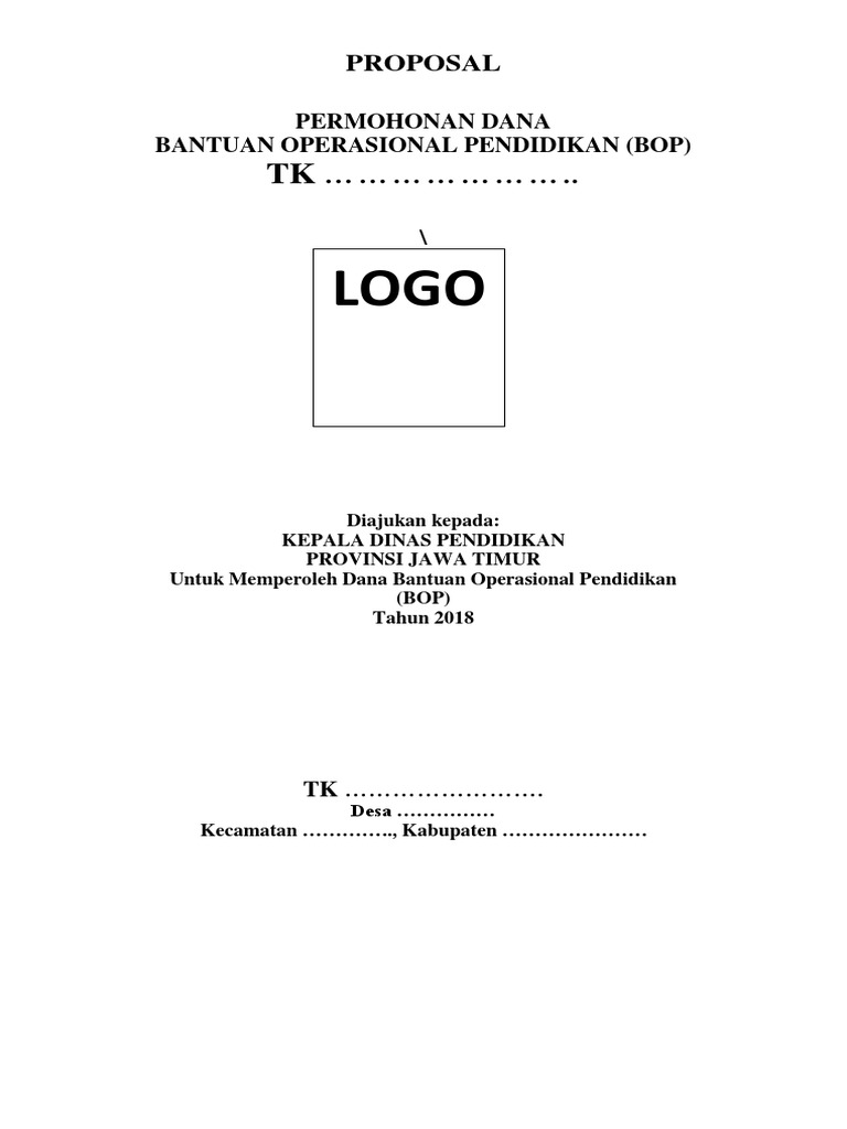 Contoh Proposal Bop TK | PDF