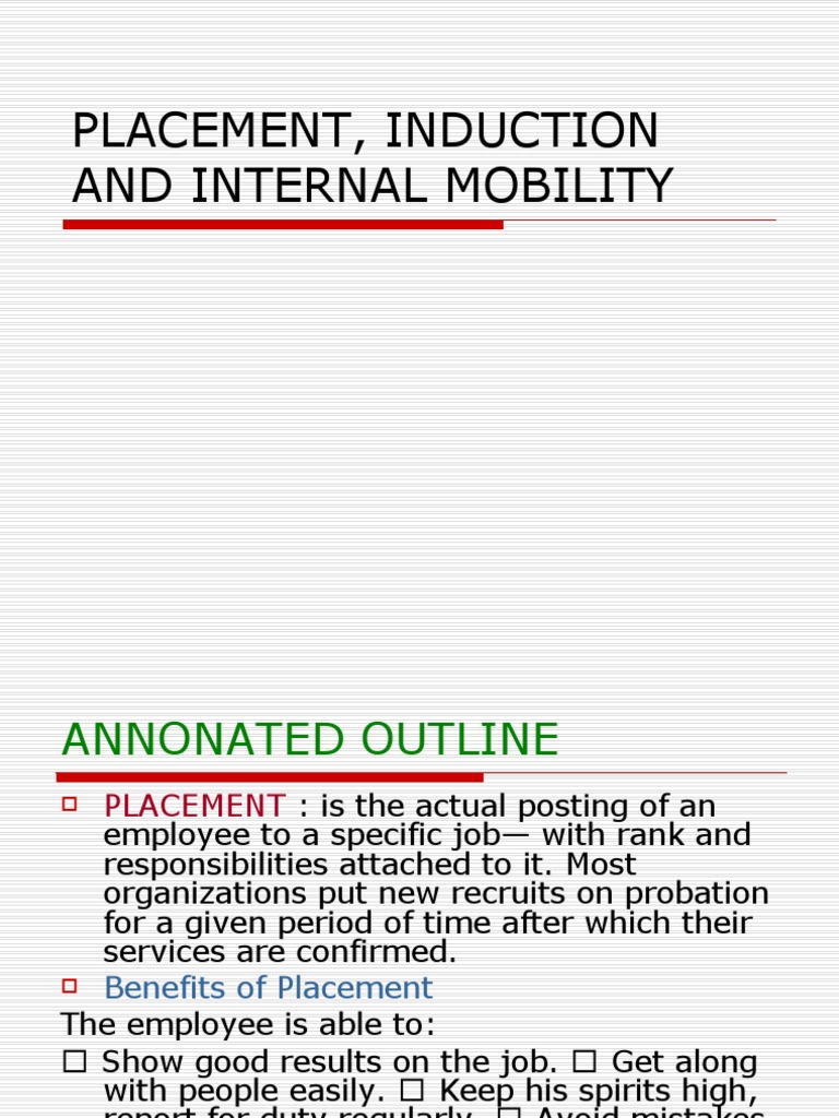 An Overview of Employee Placement, Induction, Internal Mobility, and ...