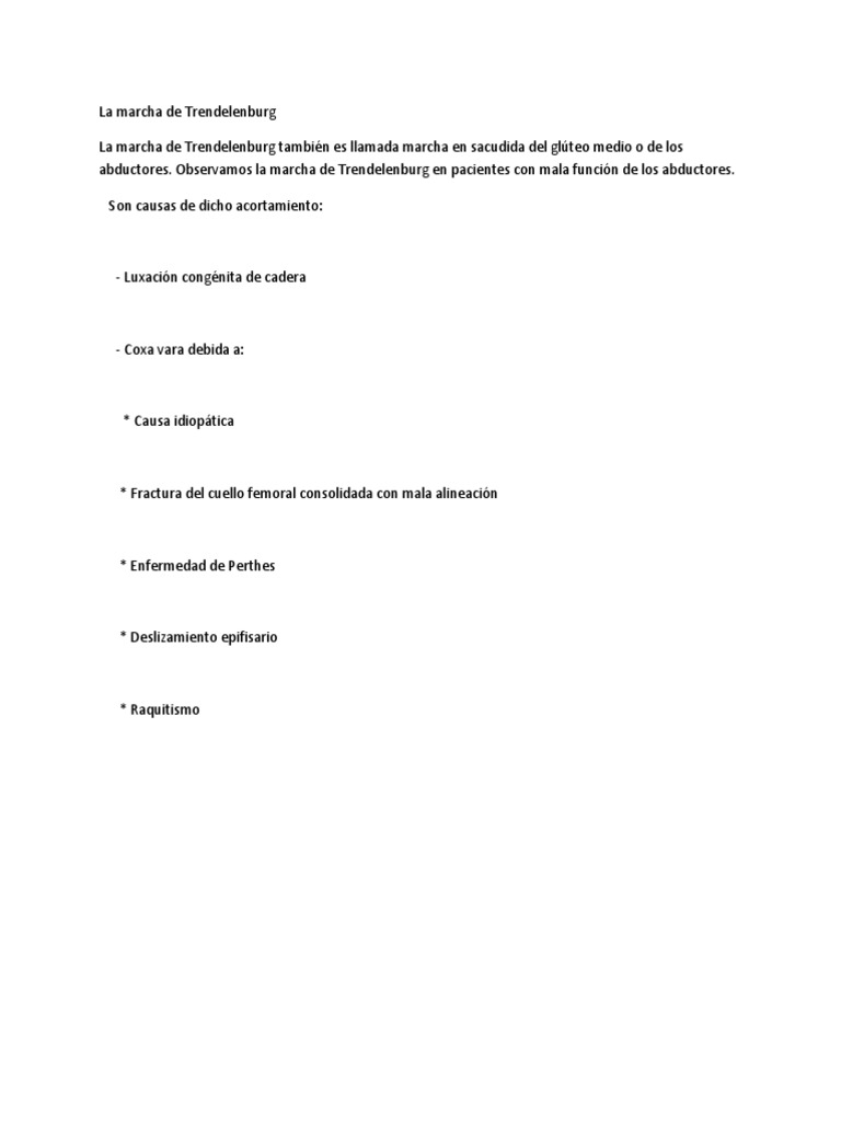 La Marcha de Trendelenburg Causas | PDF