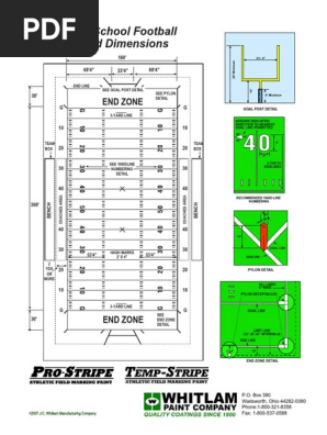 High School Football Field Dimensions