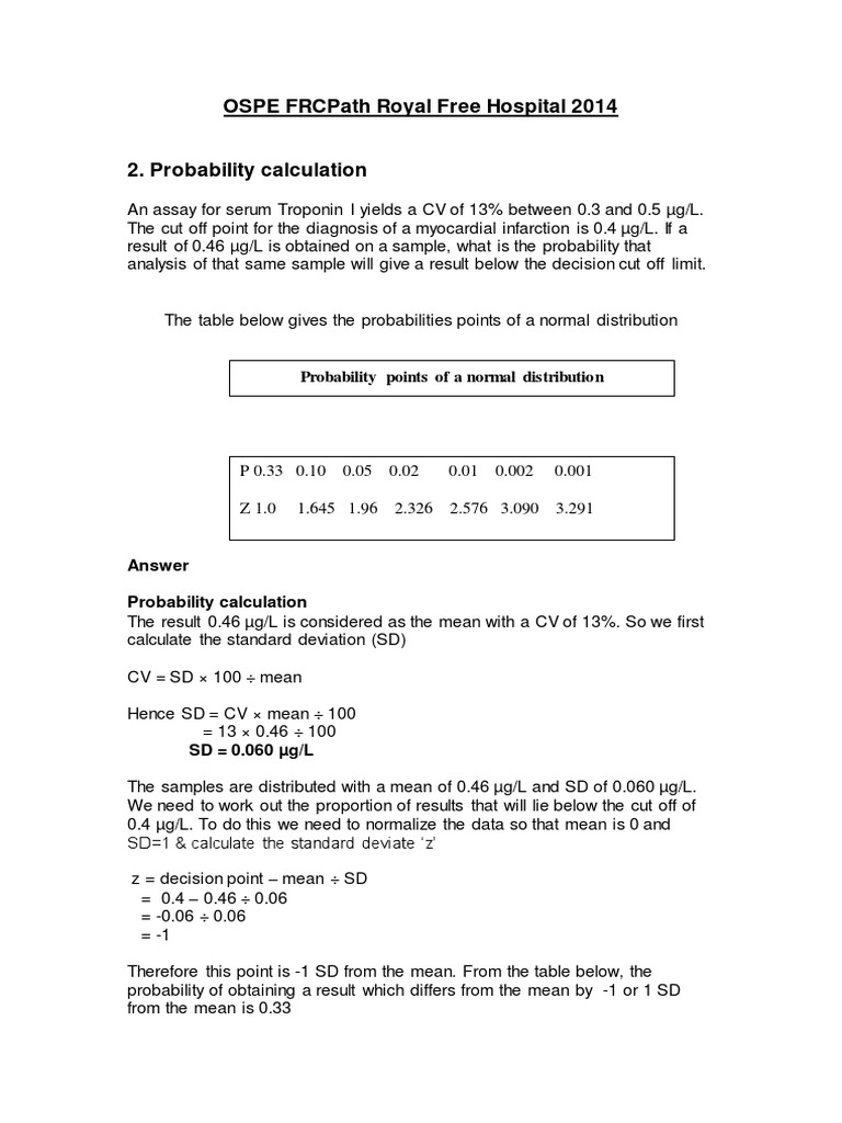 FRCPath Mock 2014 Model Answers | PDF | Human Chorionic Gonadotropin ...
