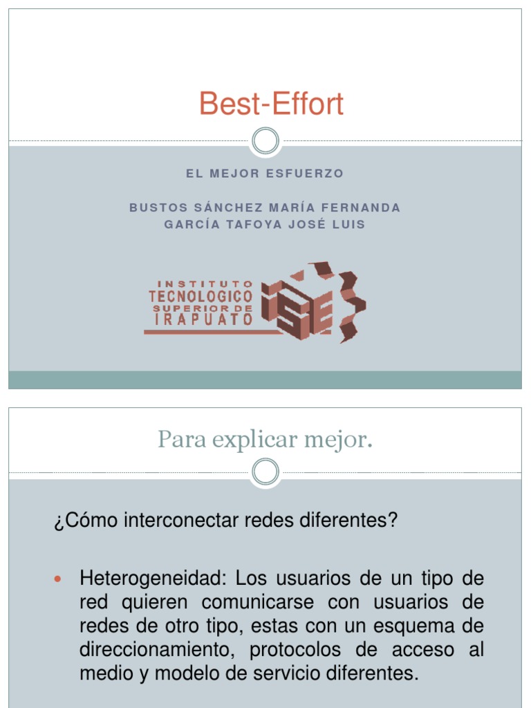 Best Effort | PDF | Protocolos de internet | Protocolos de red