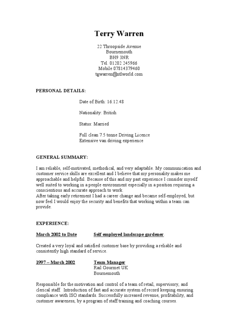 Terry CV | PDF | Business