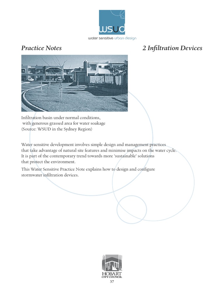 Practice Notes 2 Infiltration Devices | PDF | Stormwater | Surface Runoff