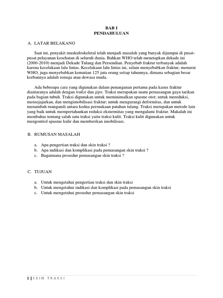 Prosedur Pemasangan Skin Traksi | PDF