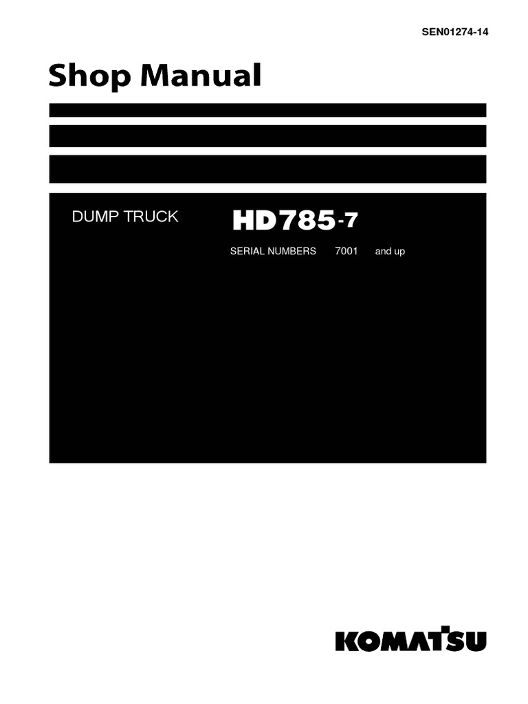 SM HD785-7 Sen01274-14 | PDF | Transmission (Mechanics) | Brake