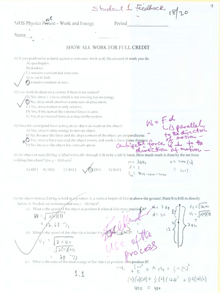 Student Work Feedback | PDF